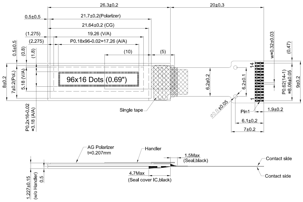 0.91 Inch 128x32 OLED Display Screen 0.91 Inch 128x32 OLED Display Screen
